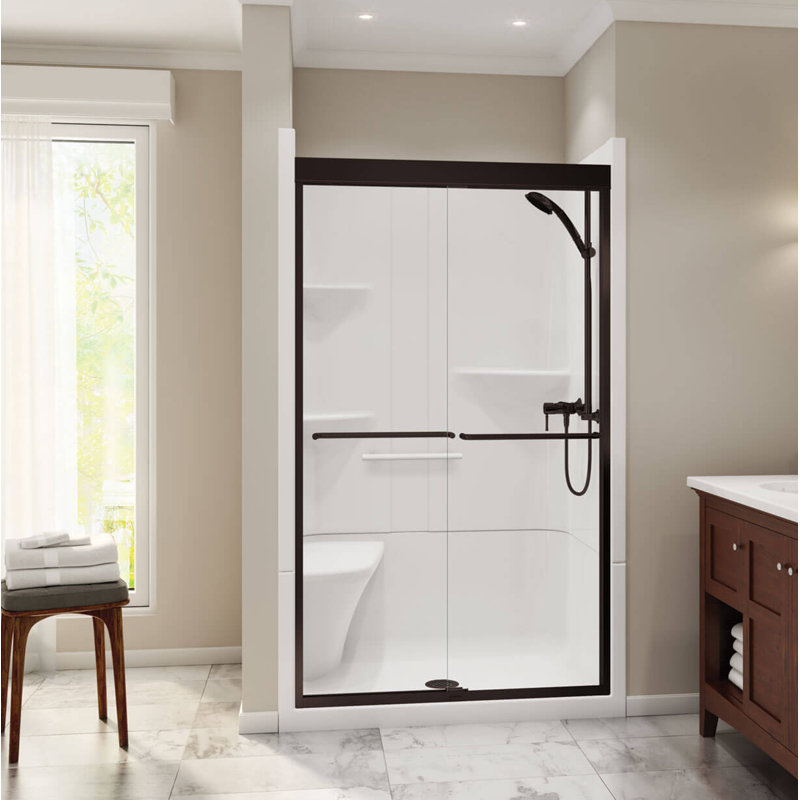 Maax Inc Camelia 48 W X 79 H Framed Rectangle Shower Stall With Seat